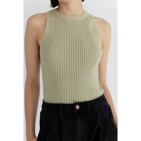 Mod Ref | Tops | New Mod Ref Ribbed Knit Tank Top In Pistachio | Poshmark